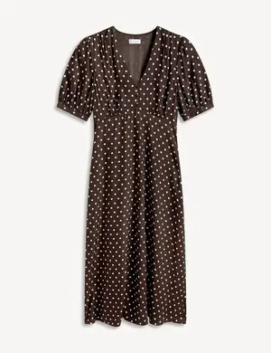 HOBBS LONDON Freya Polka Dot Silk Midi Dress