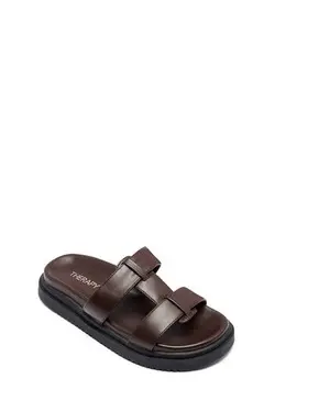 THERAPY AUSTRALIA Pause Open Round Toe Sandal - Chocolate Smooth Pu
