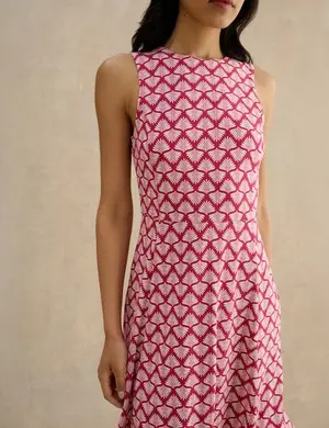 HOBBS LONDON Sleeveless Printed Midi Dress
