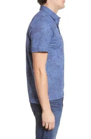 Tori Richard Blue Java Tropical Print Polo