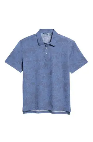 Tori Richard Blue Java Tropical Print Polo