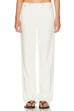RE/DONE Roxy Loose Wide Leg Jeans In Cream - Crema