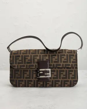 FWRD RENEW Fendi Zucca Baguette Shoulder Bag