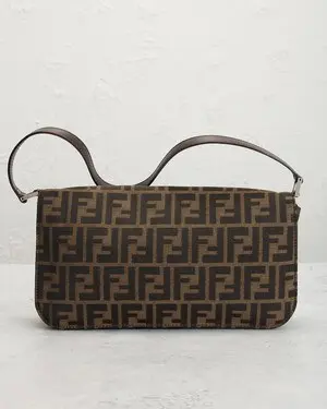 FWRD RENEW Fendi Zucca Baguette Shoulder Bag