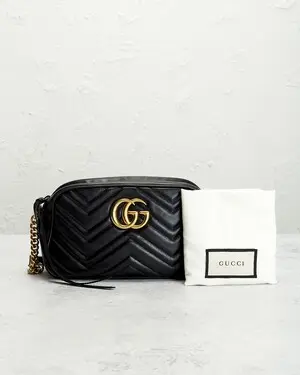 FWRD RENEW Gucci Gg Marmont Shoulder Bag - Black