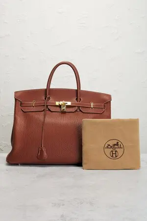 FWRD RENEW Hermes Togo Birkin 40 Retourne Handbag - Noisette