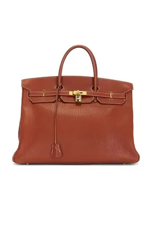 Hermès Togo Birkin 40 Retourne Handbag In Red - Noisette