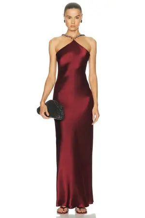 Staud Cadence Dress In Burgundy