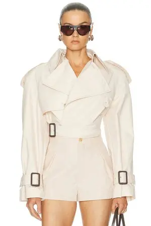 Wardrobe.NYC Clean Perfect Trench In Beige