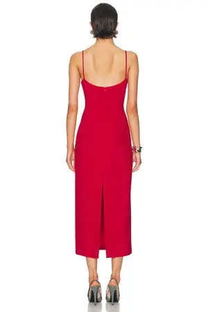 Magda Butrym Floral Applique Midi Dress - Red