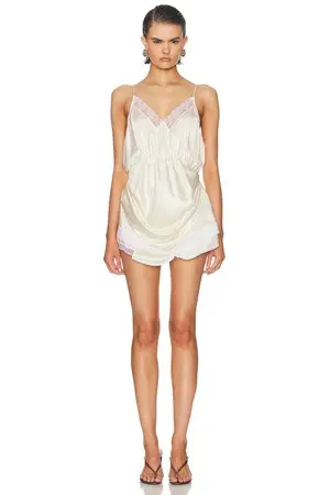 Magda Butrym Slip Mini Dress With Lace Trim