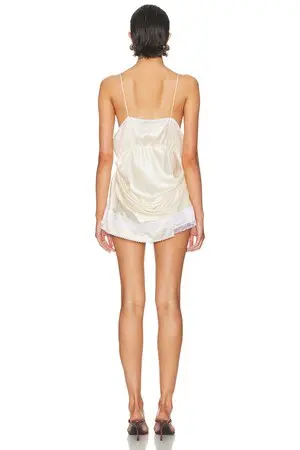 Magda Butrym Slip Mini Dress With Lace Trim