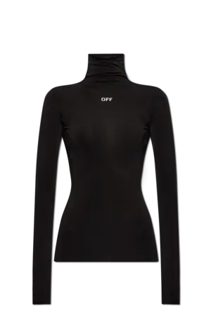 Off-White Fitted Top With A Stand-up Collar
