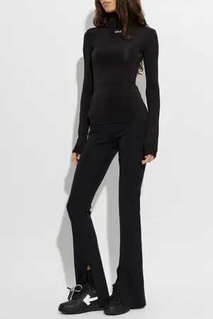 Off-White Fitted Top With A Stand-up Collar