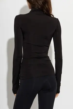 Off-White Fitted Top With A Stand-up Collar