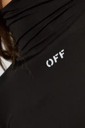 Off-White Fitted Top With A Stand-up Collar