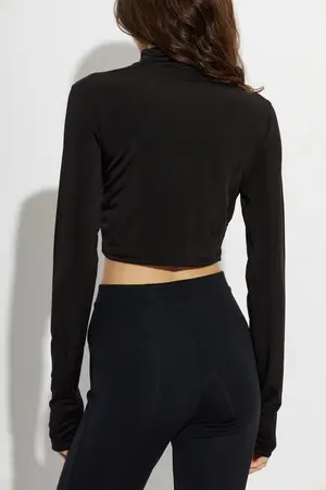 Off-White Short Top With Long Sleeves