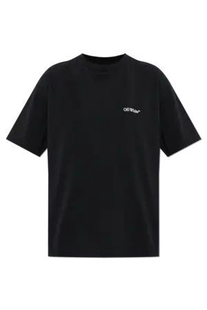 Off-White T-shirt With Logo - Black