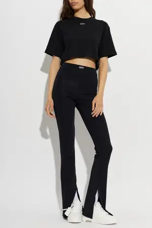 Off-White Ribbed Loose-fit T-shirt