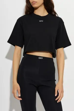 Off-White Ribbed Loose-fit T-shirt