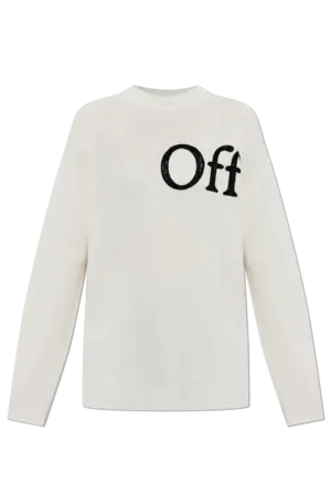 Off-White Wool Sweater With Logo - Cream