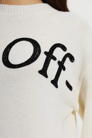 Off-White Wool Sweater With Logo