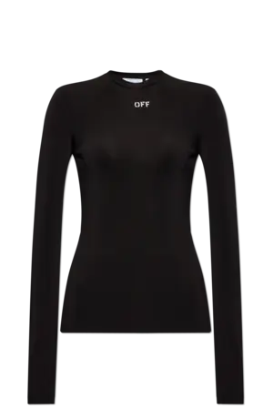 Off-White Long Sleeve Top - Black