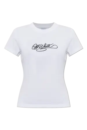 Off-White T-shirt With Embroidered Kogo - White