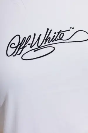 Off-White T-shirt With Embroidered Kogo