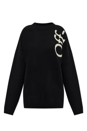 OFF-WHITE Wool Sweater With Logo - Black