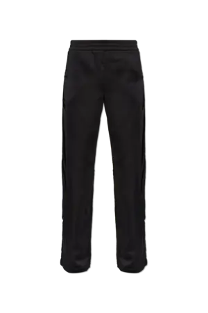 Off-White Satin Pants With Printed Logo