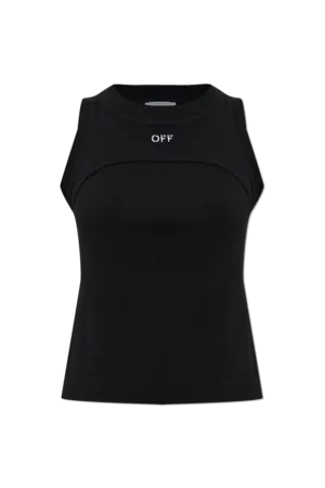 Off-White Top With Embroidered Logo