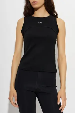 Off-White Top With Embroidered Logo