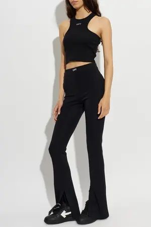 Off-White Ribbed Sleeveless Top