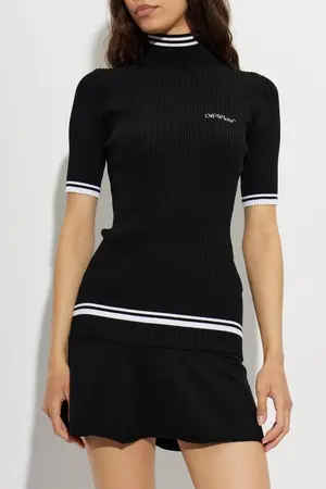 Off-White Dress With Turtleneck
