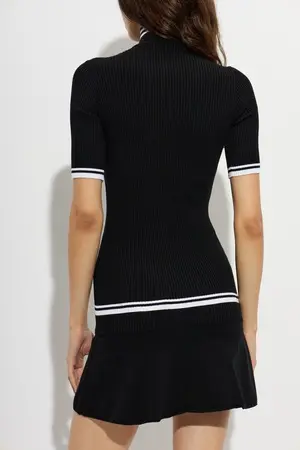 Off-White Dress With Turtleneck
