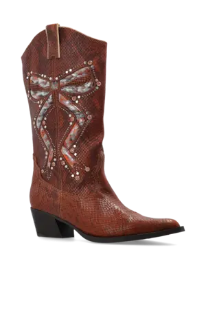 Kurt Geiger Rodeo Bow Leather Cowboy Boots