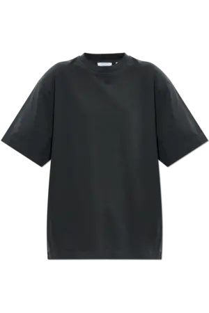 Off-White T-shirt With Embroidered Logo - Grey