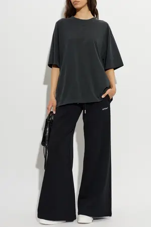 Off-White T-shirt With Embroidered Logo