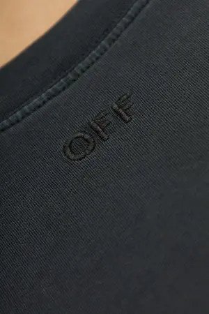 Off-White T-shirt With Embroidered Logo