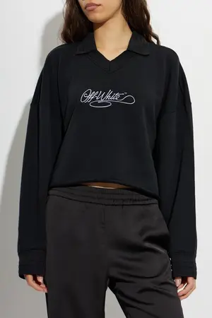 Off-White Oversized V-neck Sweatshirt