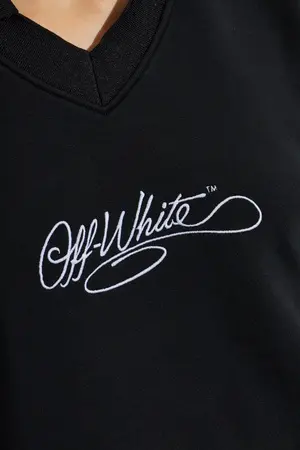 Off-White Oversized V-neck Sweatshirt