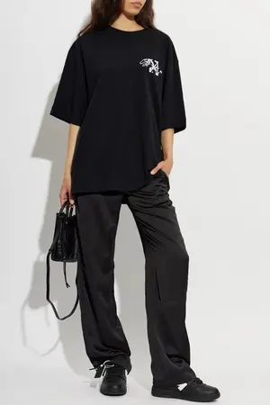 Off-White T-shirt With Embroidered Logo