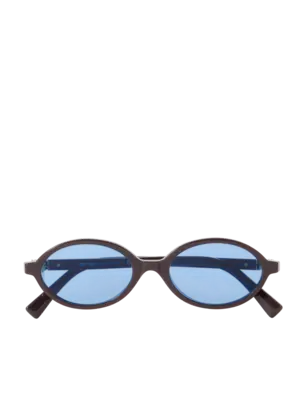 Miu Miu Oval-frame Acetate Sunglasses - Brown