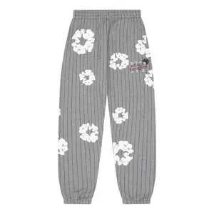 DENIM TEARS Pinstripe Wreath Sweatpants - Grey