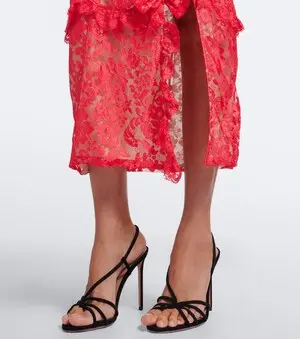 Alessandra Rich Lace Bow Detail Midi Dress