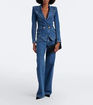Balmain Double-breasted Denim Blazer