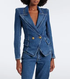 Balmain Double-breasted Denim Blazer
