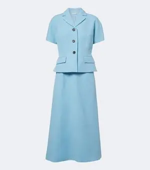 EMILIA WICKSTEAD Alexina Wool Crêpe Midi Dress - Blue