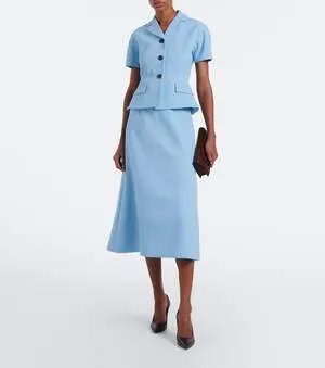EMILIA WICKSTEAD Alexina Wool Crêpe Midi Dress - Blue